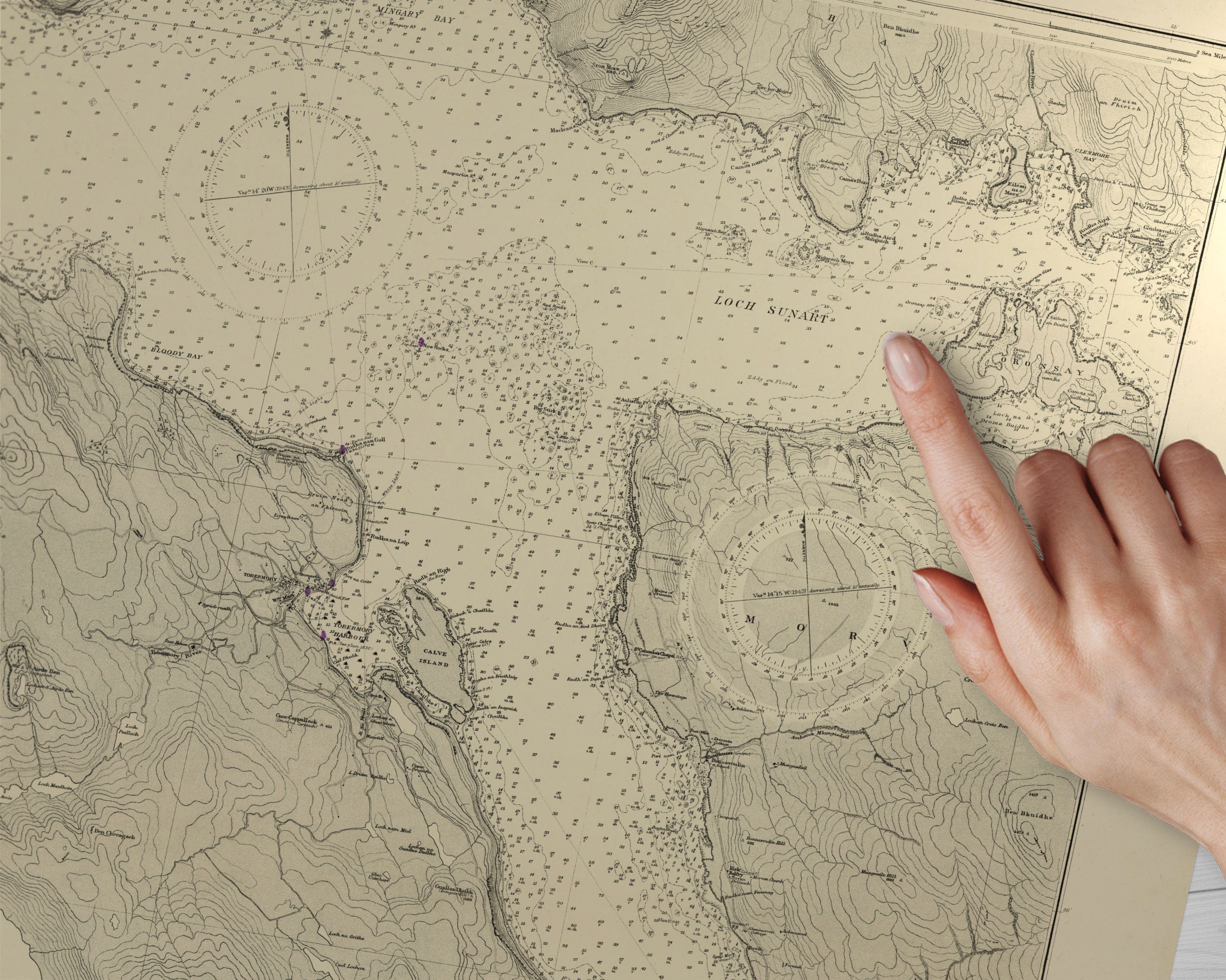 Sound of Mull | Old Map of Mull – Print – Fishnish Bay, Loch Aline ...