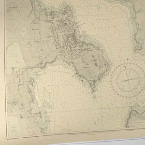 Lerwick Harbour | Vintage Nautical Sea Chart Print – old Map of Lerwick ...