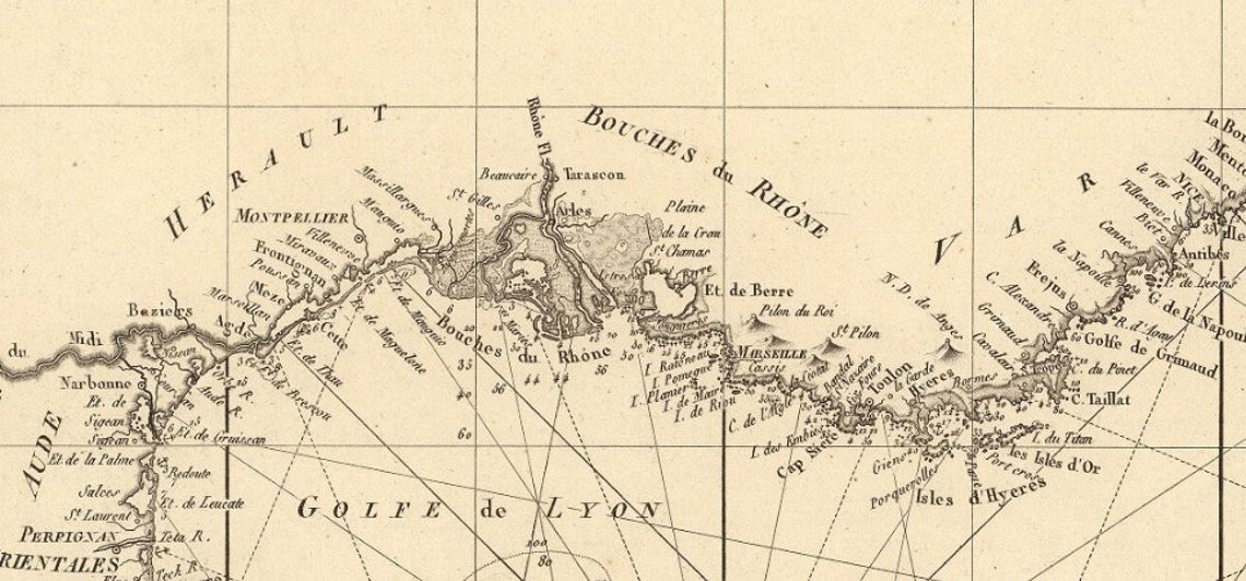 HUGE Old Mediterranean Sea Chart Historical Map of Spain - Etsy