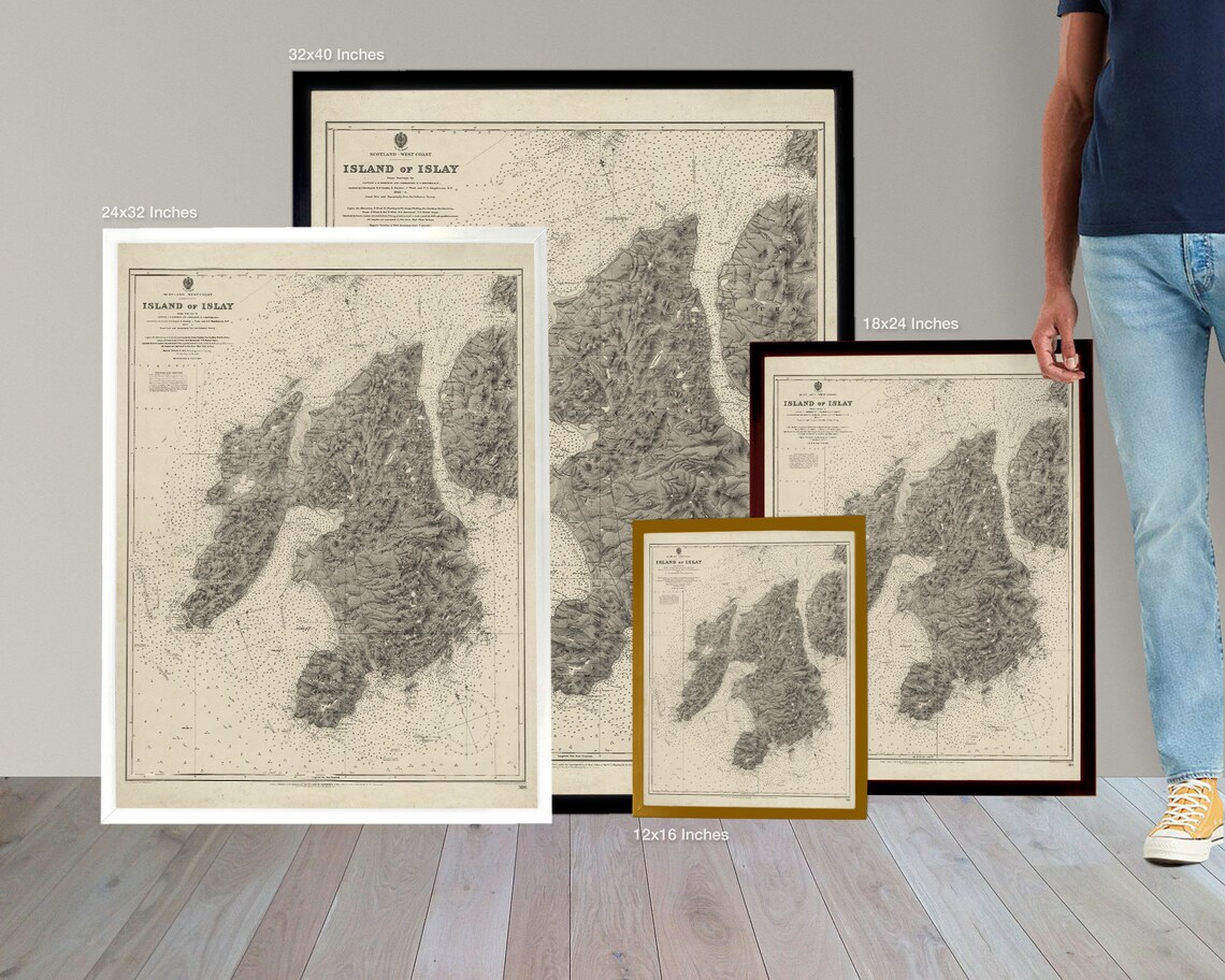 Isle of Islay | Old Map of Islay – Print – west Coast of Scotland ...