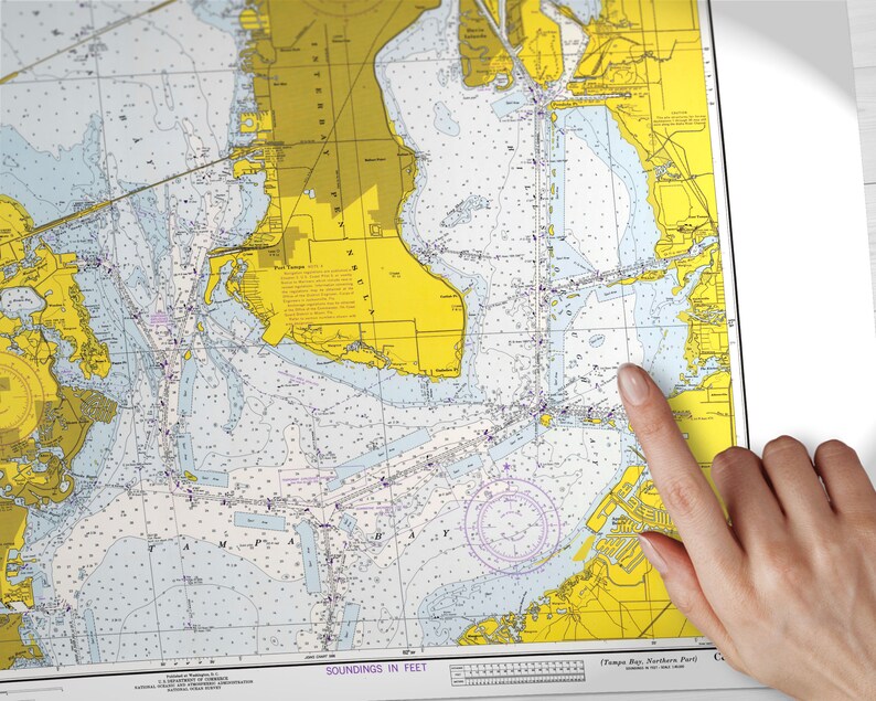 Tampa Bay [north] | Old Map of Tampa, Floria | Vintage Nautical Sea ...