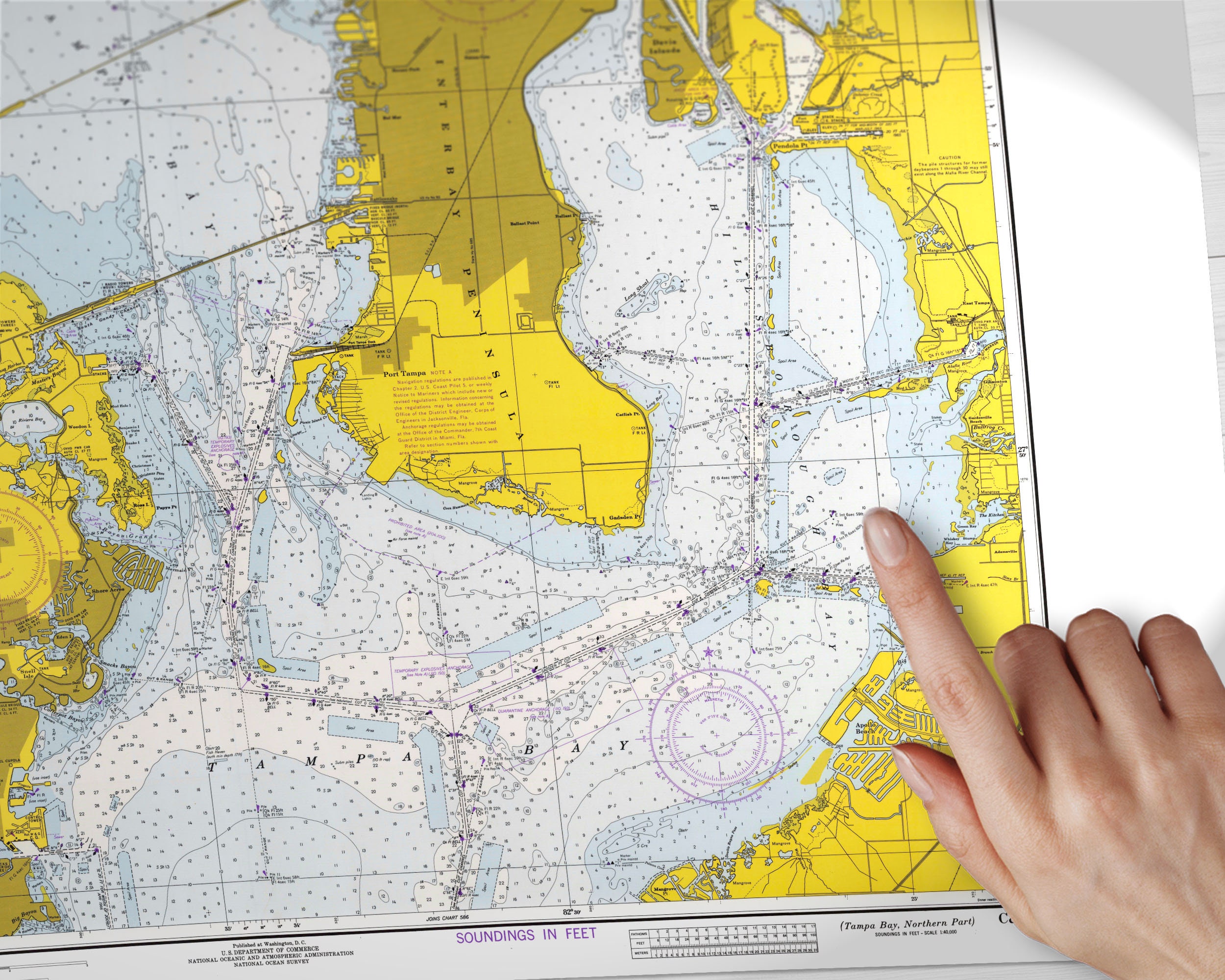 Tampa Bay [north] | Old Map of Tampa, Floria | Vintage Nautical Sea ...