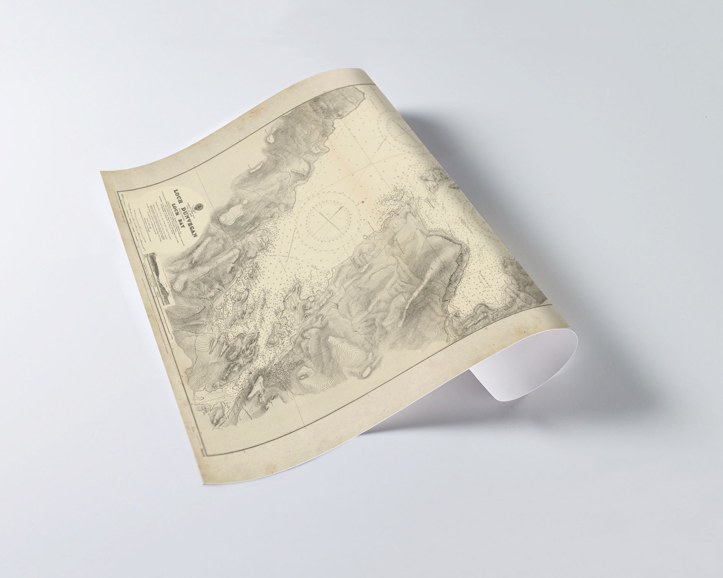 Loch Dunvegan, Isle of Skye Includes Loch Bay | Antique Map of Scottish ...