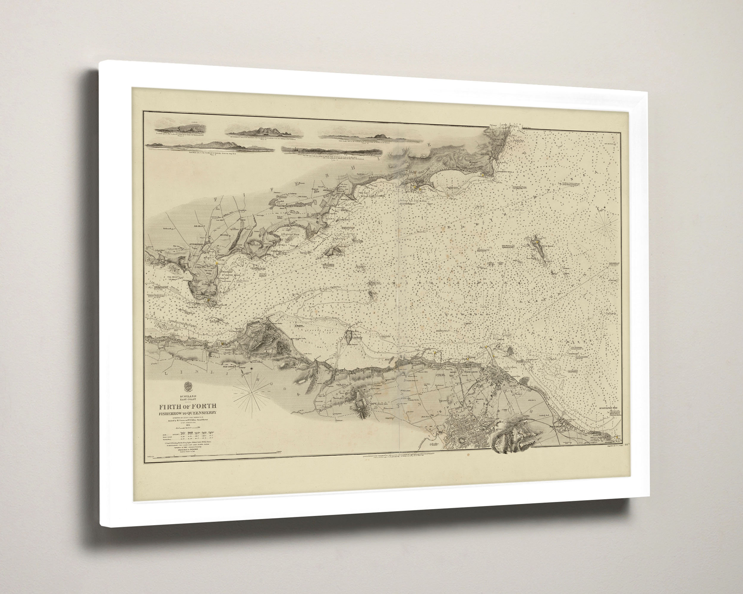 Firth of Forth | Historical Maritime Sea Chart Print - Old Map of ...
