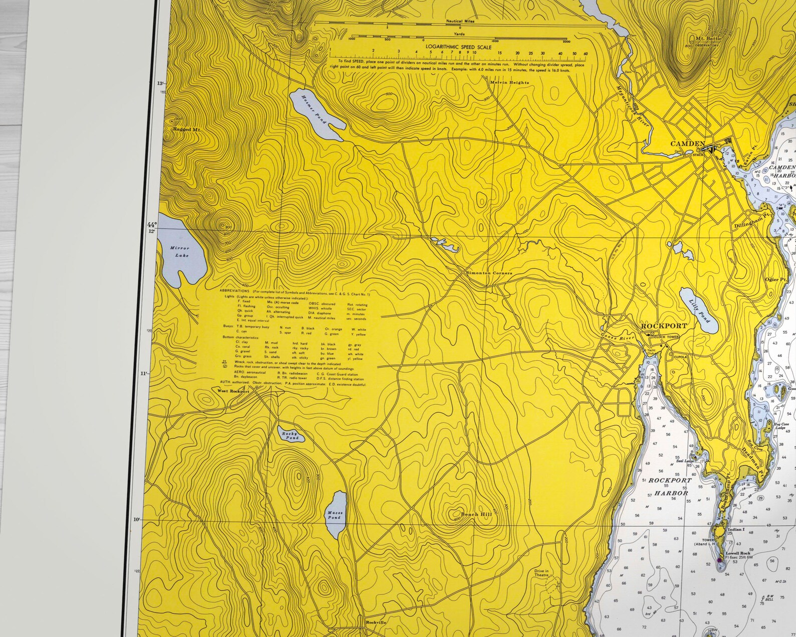 Camden Harbour Maine Vintage Nautical Chart Art Print - Etsy