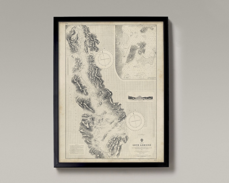Loch Lomond Scotland Map Print: Antique Nautical Chart Wall Art - Etsy