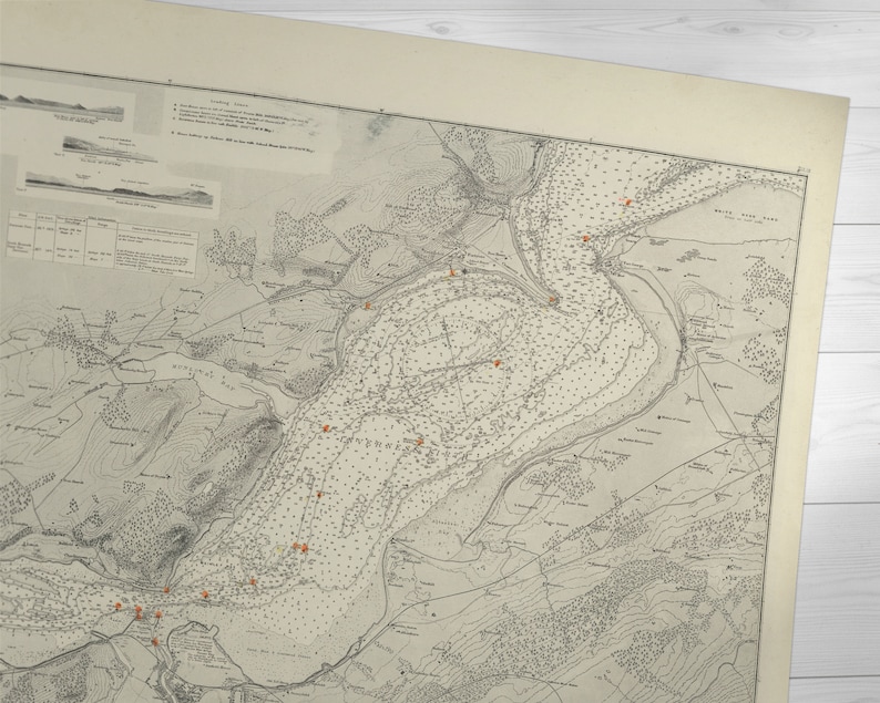 Inverness Historic Sea Chart Print Beauly Basin, Beauly Firth old Map ...