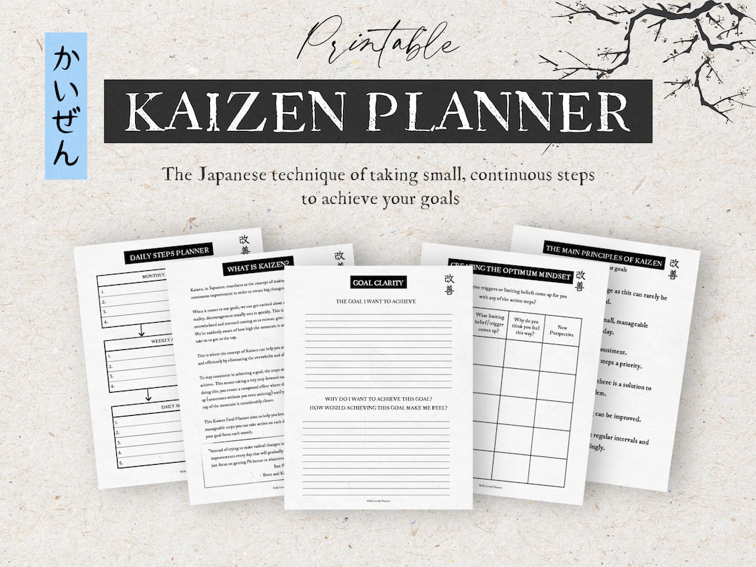 The Printable Kaizen Goal Planner, Goal Setting, Japanese Planner ...