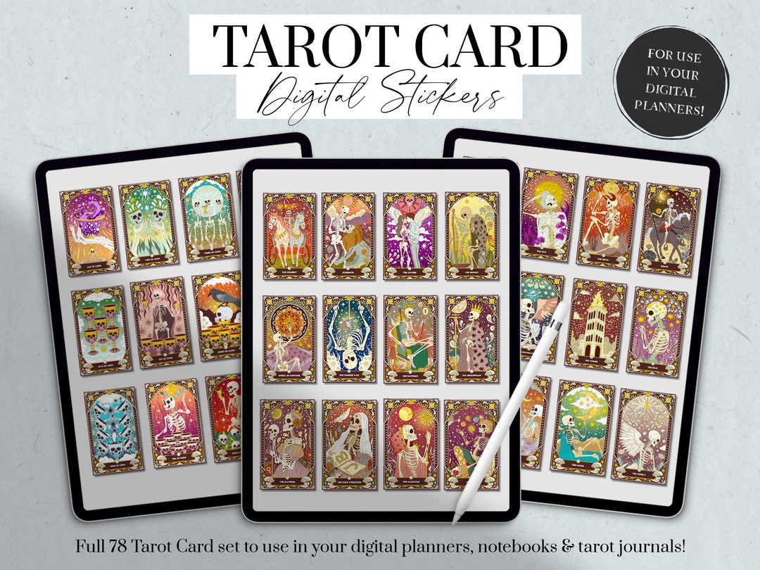 Tarot Card Digital Stickers, Tarot Journal Stickers, Tarot Card ...