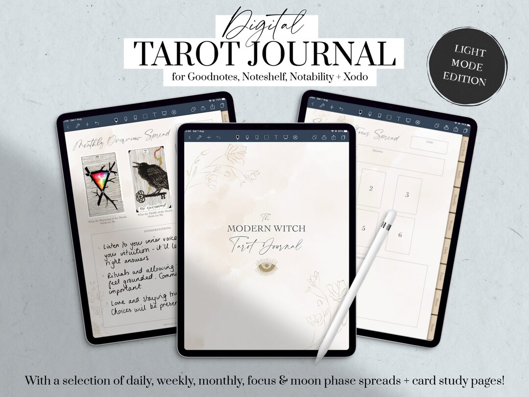 Digital Tarot Journal, Witchy Planner, Modern Witch Journal Digital ...