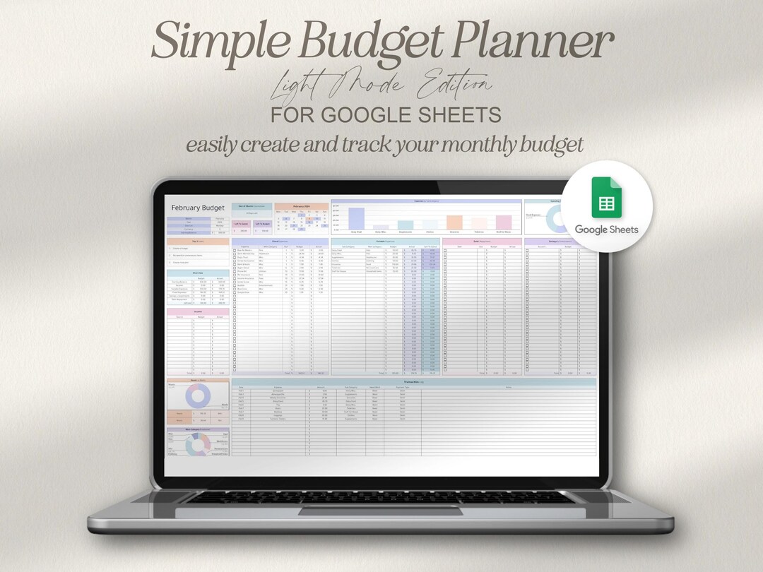 Google Sheets Budget Planner, Budget Tracker, Budget Spreadsheet ...
