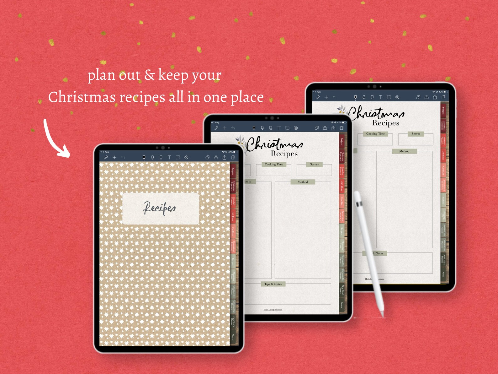 Digital Christmas Planner, Holiday Planner, New Year's Planner ...