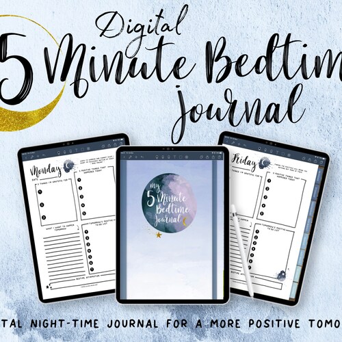 Printable 5 Minute Bedtime Journal Gratitude Journal Law of - Etsy