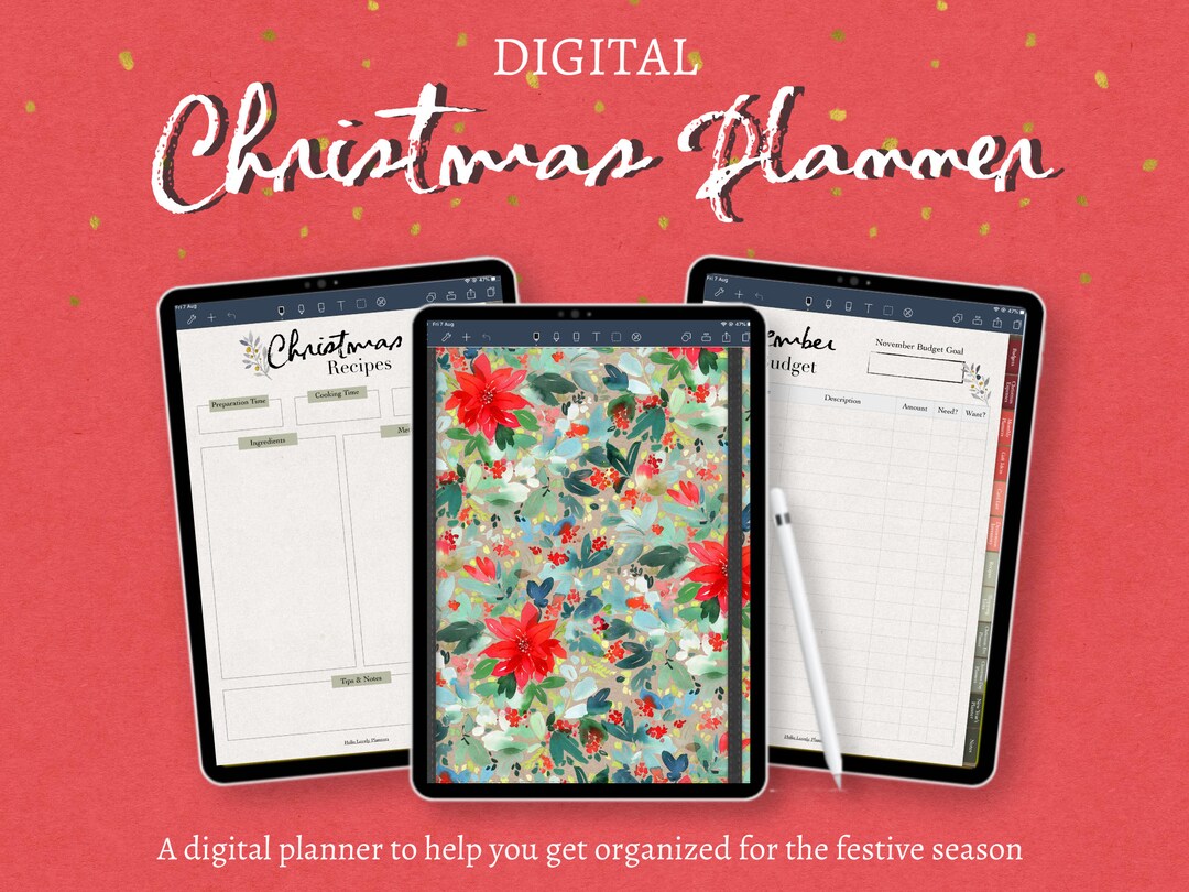 Digital Christmas Planner, Holiday Planner, New Year's Planner ...
