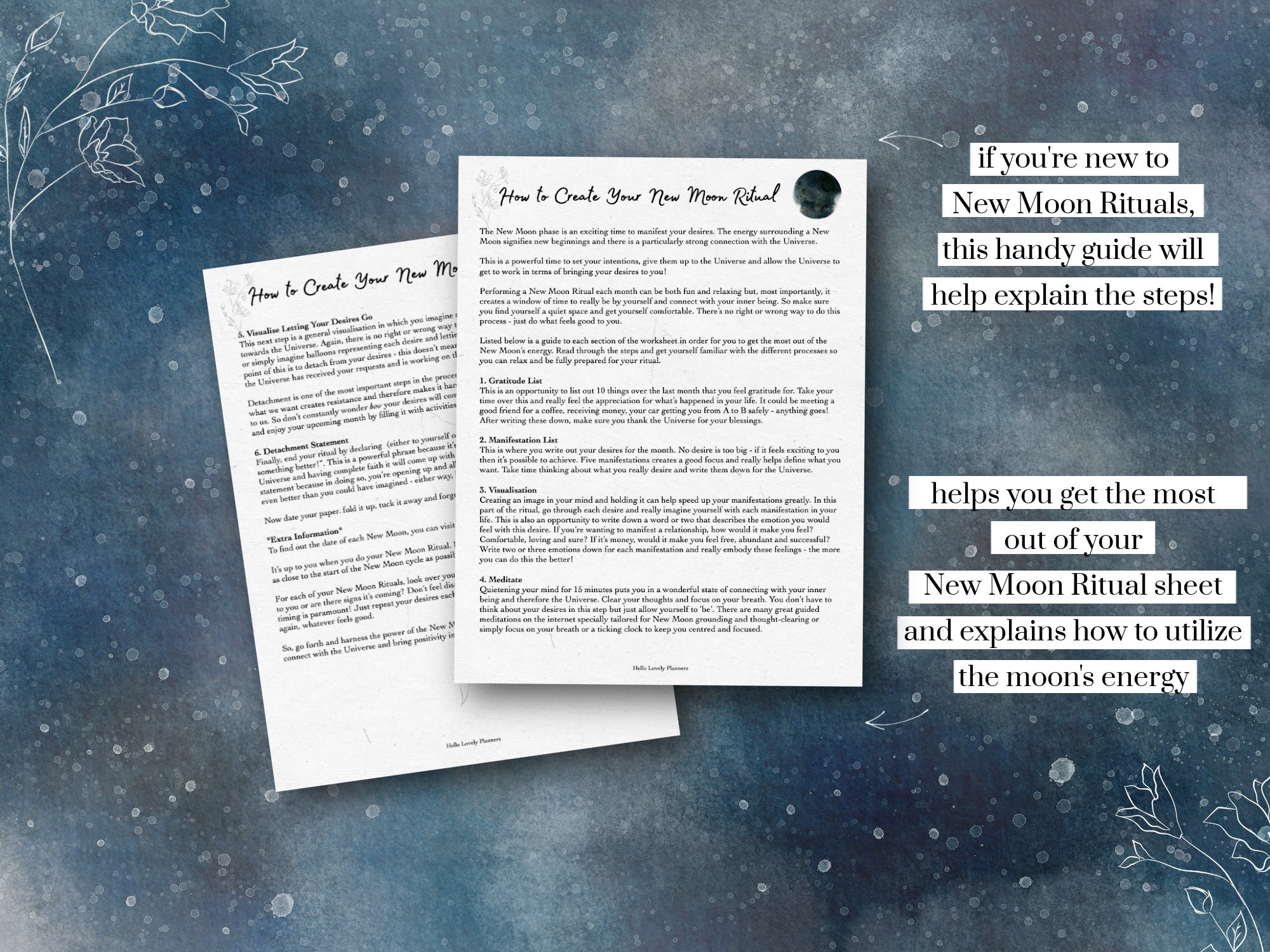 Printable New Moon Ritual, Law of Attraction Moon Planner, Moon Magic ...