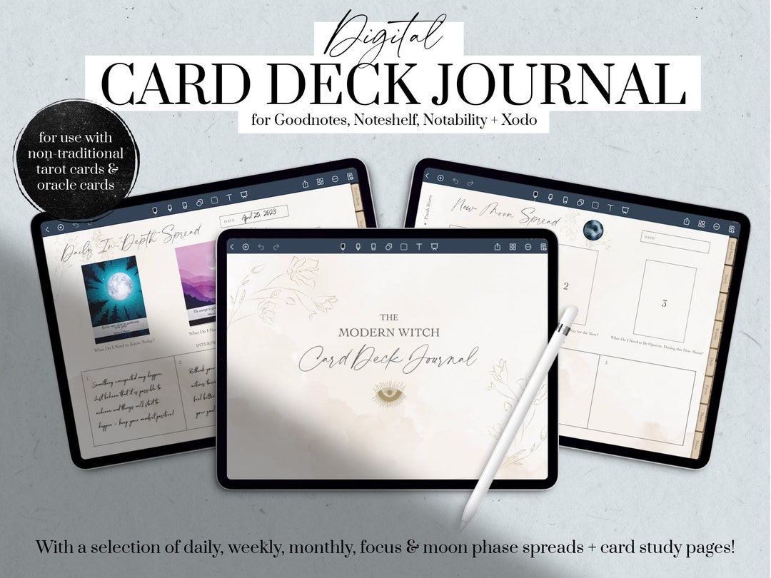 Witchy Card Deck Journal Digital, Oracle Card Journal, Tarot Journal ...
