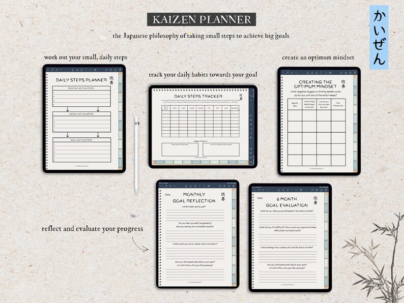 The Digital Japanese Planner Bundle Ikigai Planner Kaizen - Etsy