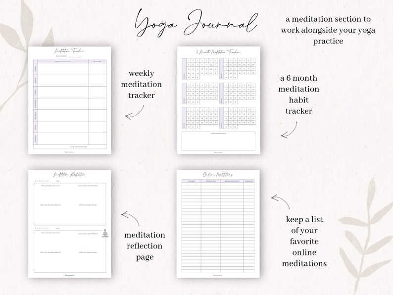 Yoga Chakra Healing Journal Printable, Spiritual Journal, Wellness ...