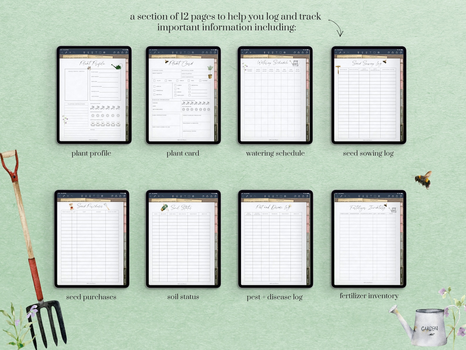 Gardening Planner Digital, Garden Planner, Garden Journal Planner ...
