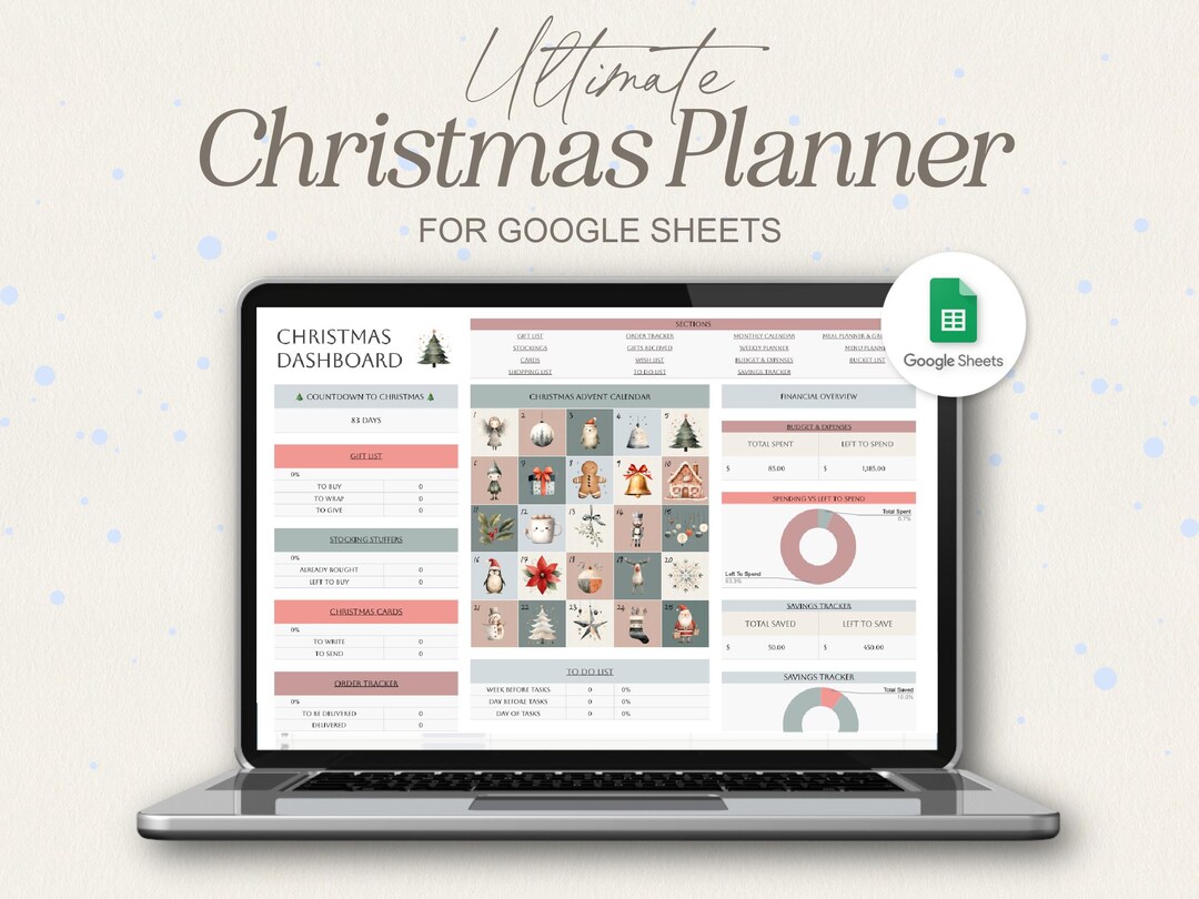 Google Sheets Christmas Planner, Ultimate Christmas Spreadsheet ...