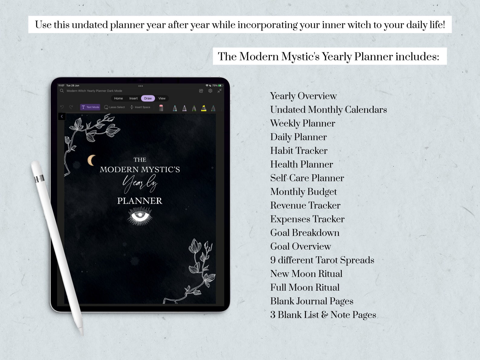 Onenote Witchy Planner Bundle Witchy Planner Tarot Journal - Etsy