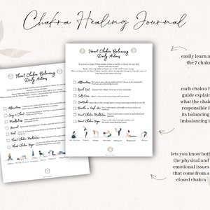 Yoga Chakra Healing Journal Printable, Spiritual Journal, Wellness ...