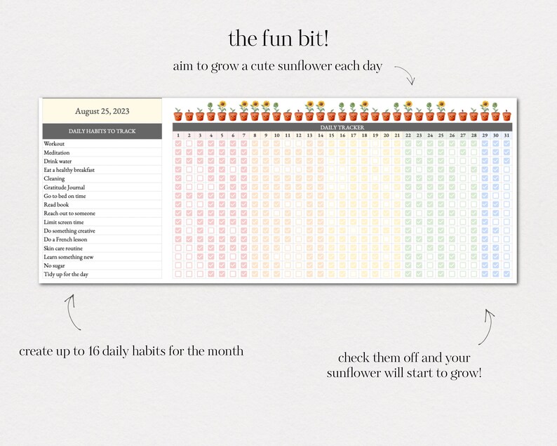 Google Sheets Habit Tracker, Goal Setting, Daily Habit Tracker ...