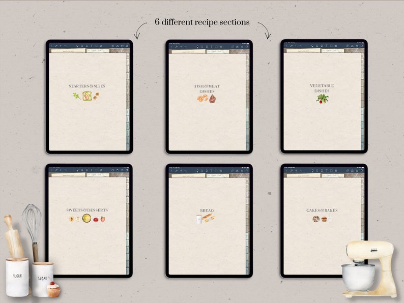 Recipe Book Digital Recipe Planner Digital Baking Organizer - Etsy UK