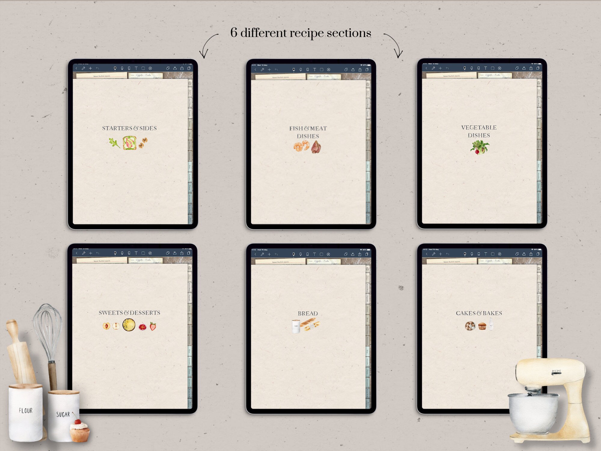 Recipe Book Digital, Recipe Planner Digital, Baking Organizer, Cooking ...