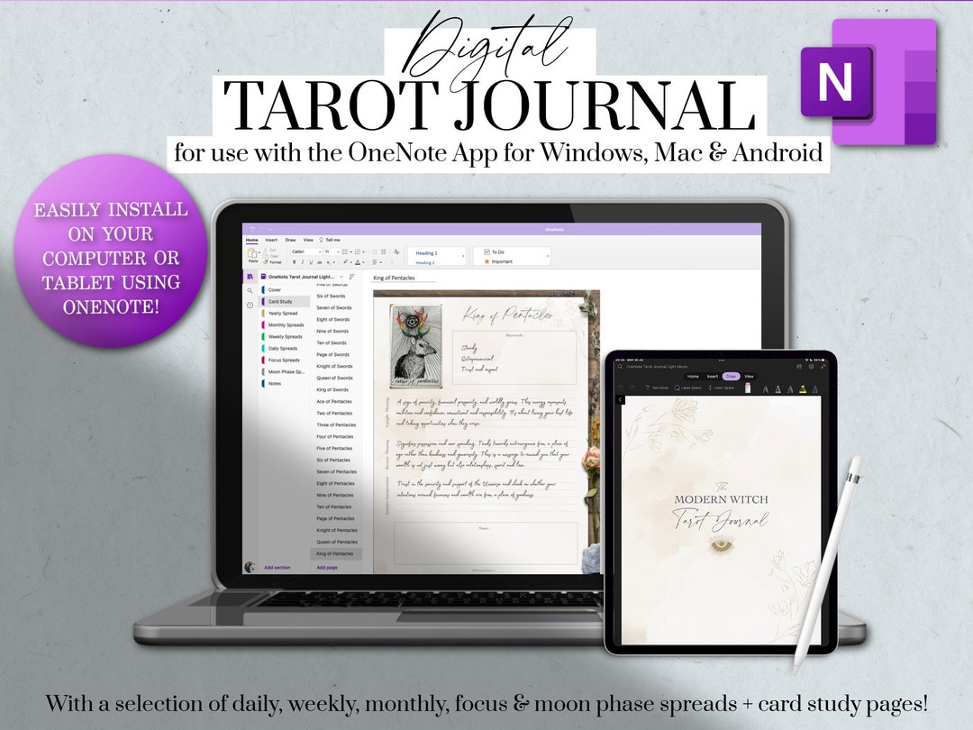 Onenote Planner, Digital Tarot Journal, Witchy Planner, Modern Witch ...