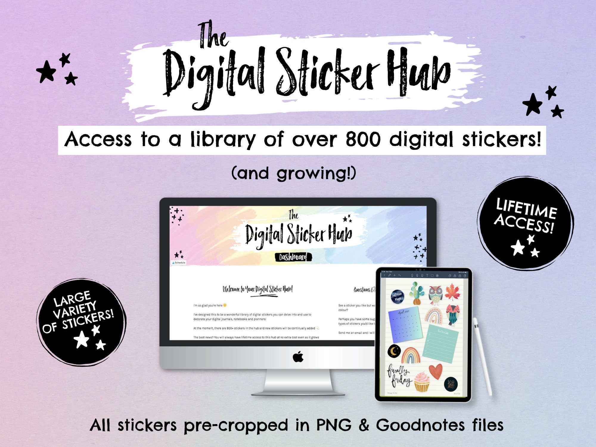 The Digital Sticker Hub Digital Stickers Digital Planner | Etsy