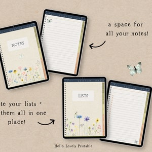 Digital Yearly Planner, Wildflower Theme, Undated Planner, Daily ...