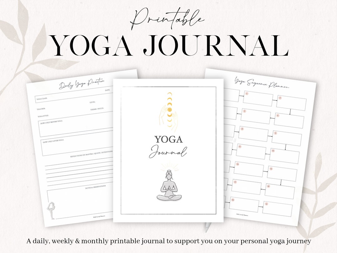 Yoga Journal Printable, Wellness Planner, Gratitude Journal, Spiritual ...