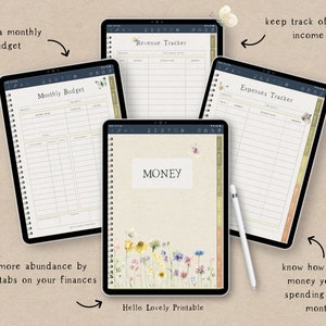 Digital Yearly Planner, Wildflower Theme, Undated Planner, Daily ...