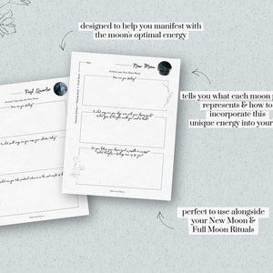 Printable Moon Cycle Journal, Moon Phase Manifestation, Law of ...