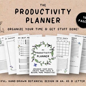 Printable Productivity Planner, Daily Weekly Monthly Organizer ...
