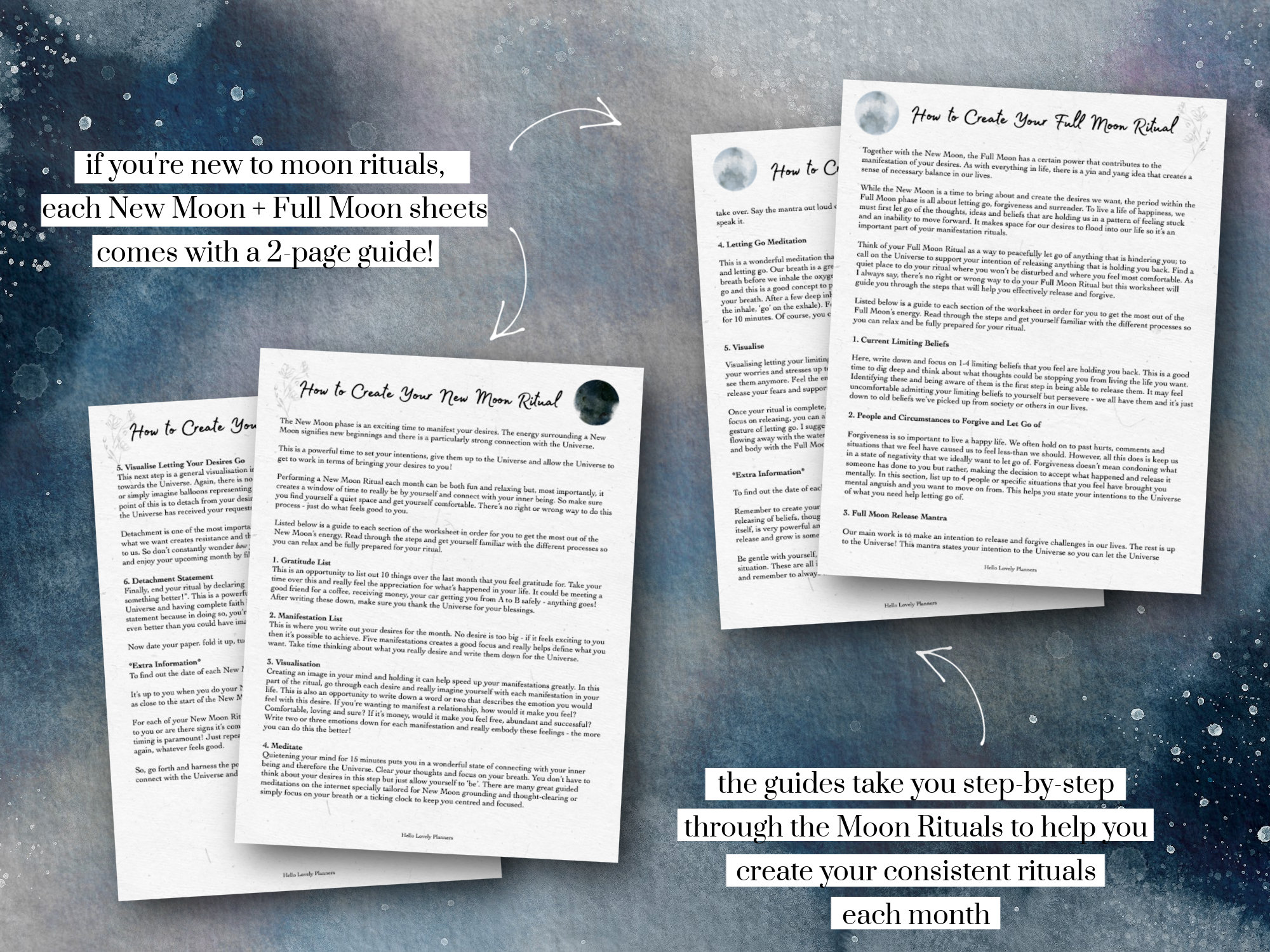 Printable New Moon & Full Moon Rituals, Moon Manifesting, Law of ...