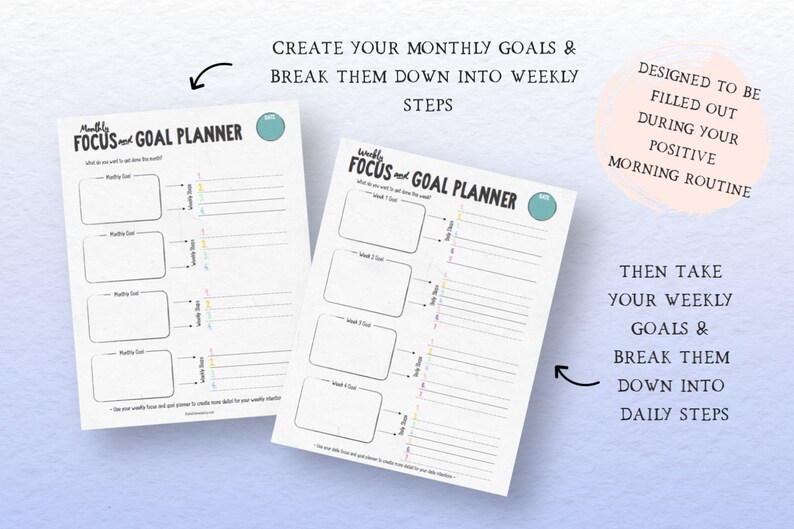 The Printable Positive Morning Planner Goal Setting Positive - Etsy UK