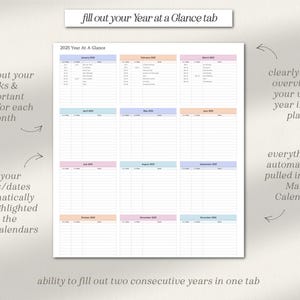 Google Sheets 2025 12 Month Yearly Planner, Google Sheets Calendar ...