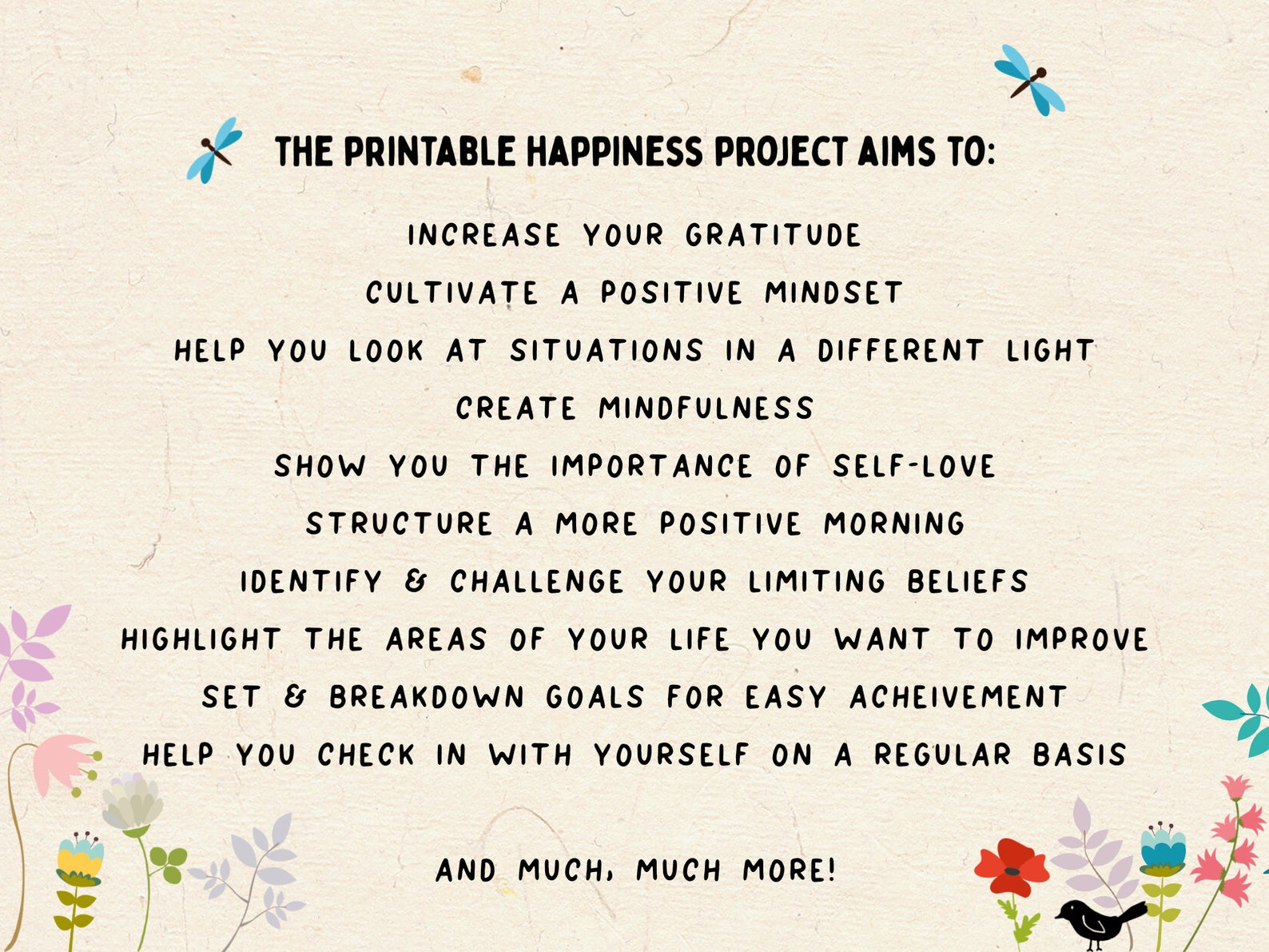 Printable Happiness Project Self-care Planner Gratitude - Etsy