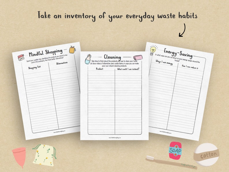 The Printable Zero Waste Project, Conscious Living Journal, Reduce ...