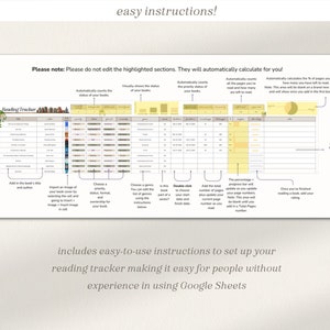 Google Sheets Reading Tracker, Reading Journal Spreadsheet, Reading ...