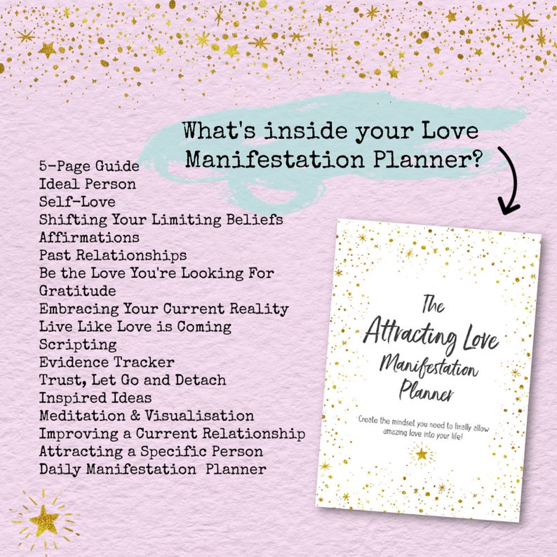 Printable Love Manifestation Planner Law Of Attraction Etsy Uk