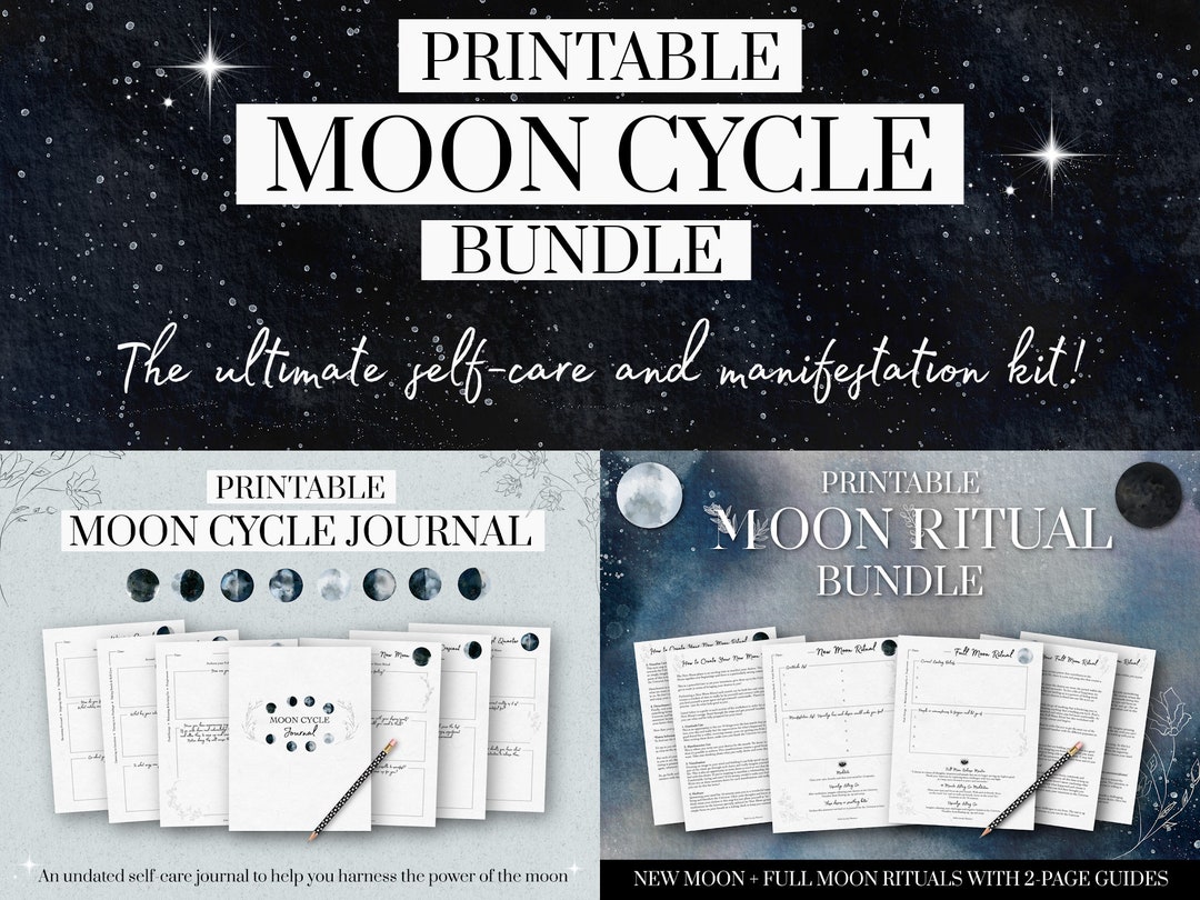 Printable Moon Cycle Bundle, Moon Cycle Journal & Moon Rituals, Law of ...