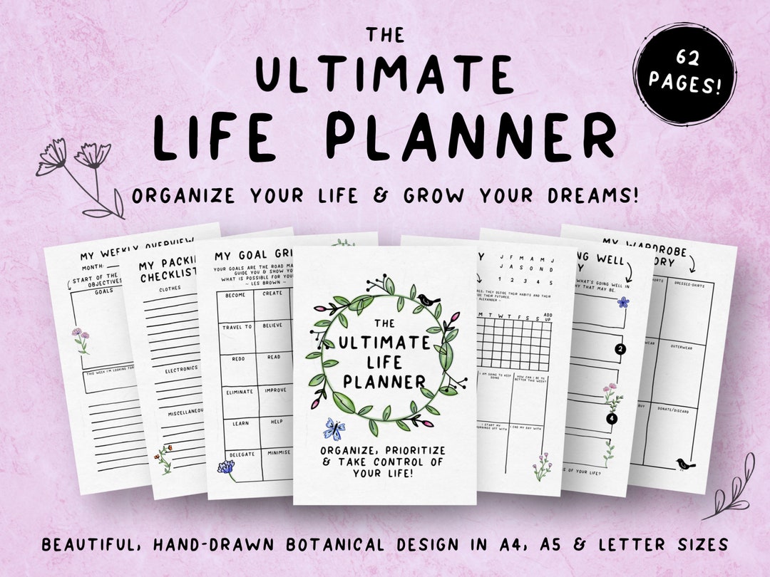 The Ultimate Life Planner, Printable Planner, Goal Setting, Monthly ...