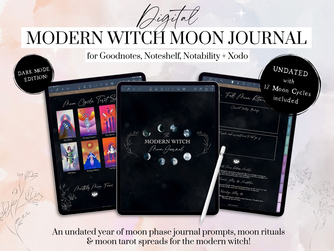 Modern Witch Moon Digital Journal, Moon Rituals, Moon Tarot Journal ...
