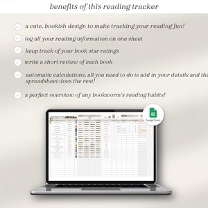 Google Sheets Reading Tracker, Reading Journal Spreadsheet, Reading ...