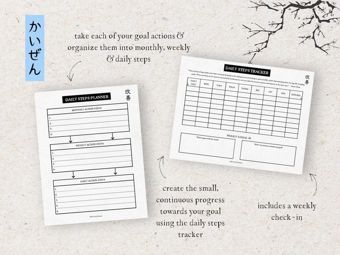 The Printable Kaizen Goal Planner, Goal Setting, Japanese Planner ...