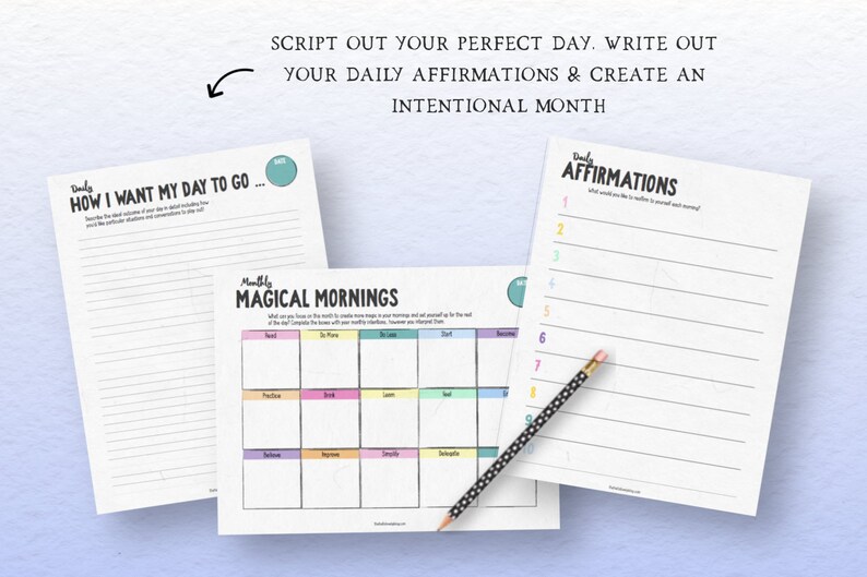 The Printable Positive Morning Planner Goal Setting Positive | Etsy UK