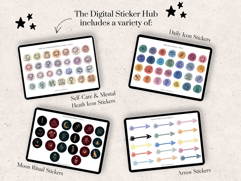 The Digital Sticker Hub Digital Stickers Digital Planner - Etsy